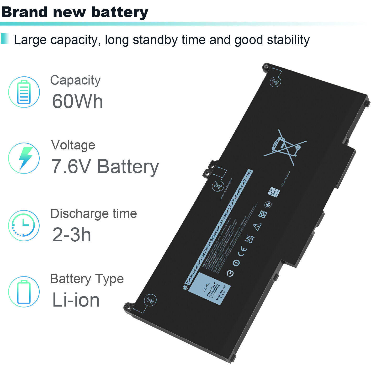 MXV9V Battery for Dell Latitude 5300 5310 7300 7400 5VC2M N2K62 0829MX ...