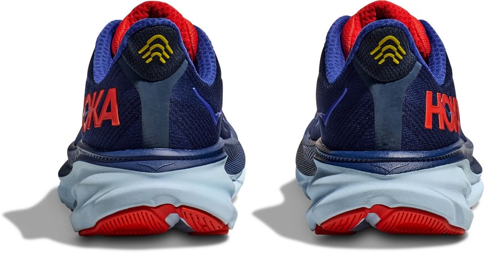 NEW Men's HOKA Men's Clifton 9 Blue/Red Running Shoes Sneakers | eBay