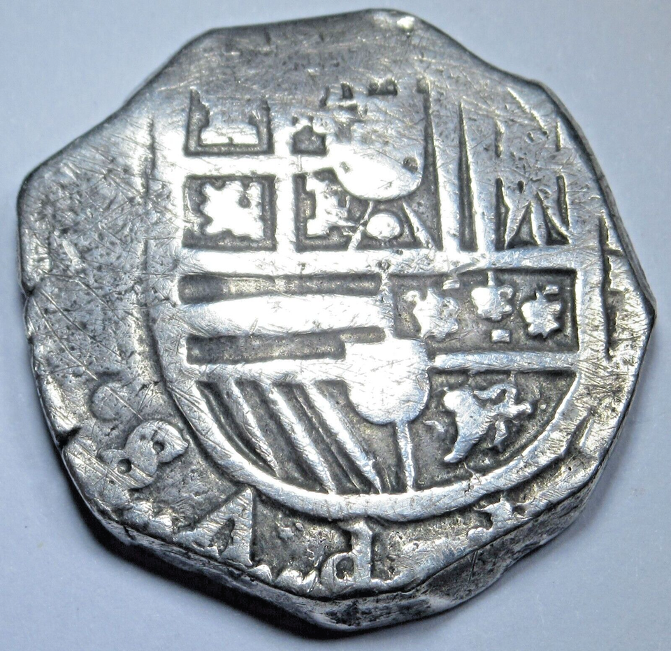 1600's Spanish Silver 4 Reales Genuine Antique Colonial Pirate Treasure ...