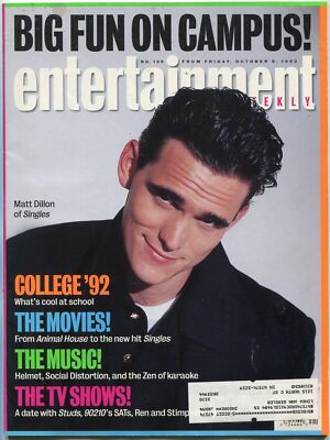 MAG: Entertainment Weekly Magazine October 1992- Matt Dillon- Billy ...