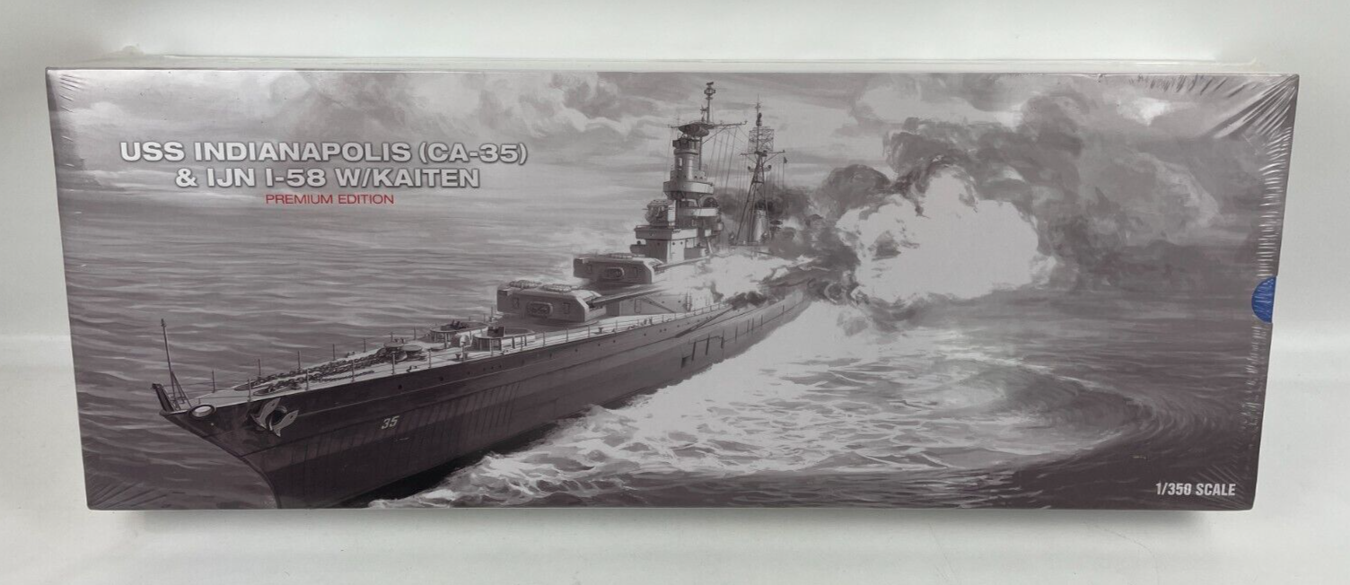 Academy 14113 1/350 USS Indianapolis CA-35 & I58 Submarine Plastic ...