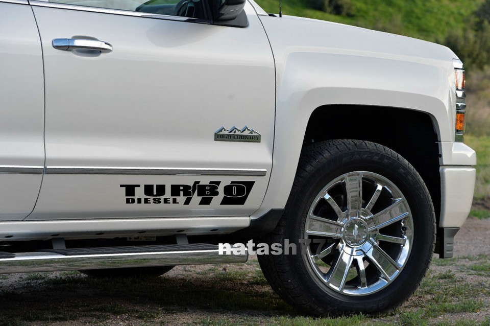 TURBO DIESEL Chevrolet Silverado TRUCK Vinyl Decal Sticker emblem 4x4 ...