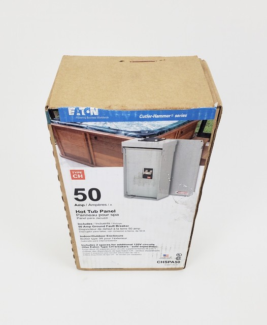 Eaton Cutler-Hammer 50A 120/240VAC GFCI Type CH Hot Tub Spa Panel ...