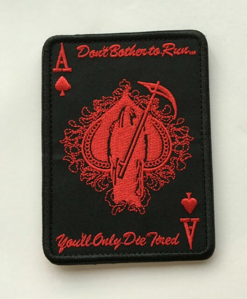 Ace of Spades Grim Reaper Death Card Tactical Red Black Op Morale Patch for sale online | eBay