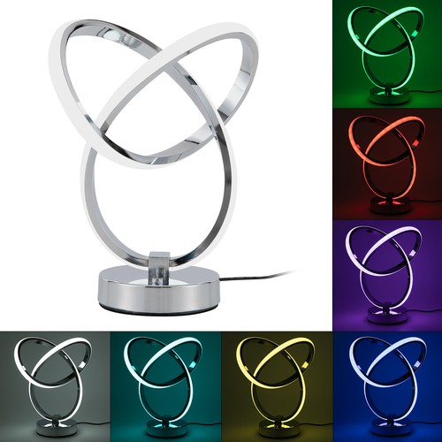 Modern RGB Table Lamp, Touch Dimmable LED Nightstand Lamp, 7 Color Cool ...