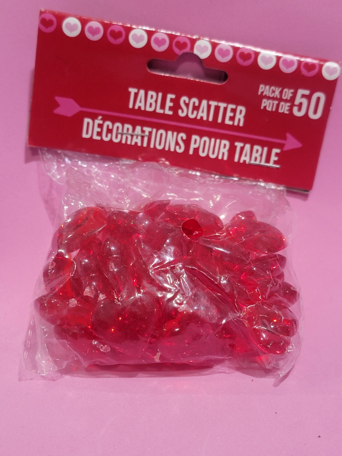 Valentines 50ct Acrylic Hearts Table Scatter Decor ~ RED ~ NEW! | eBay