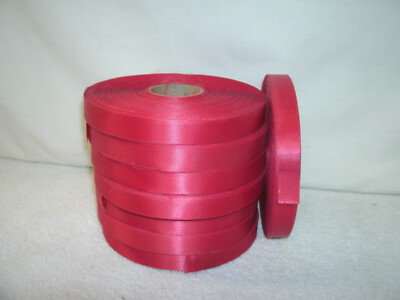 RED RIBBON--8 Rolls with Lot of Yards--5/6? wide--Acetate/Crafting ...