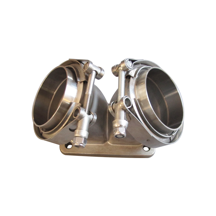 3" Vband Inlet to T6 Dual Turbo Elbow Twin Scroll Divided Adapter ...