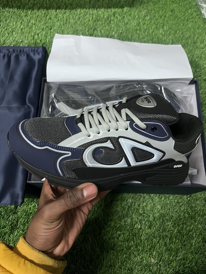 Dior B30 Sneaker Navy Blue Black & White Mesh Technical Fabric Men’s ...