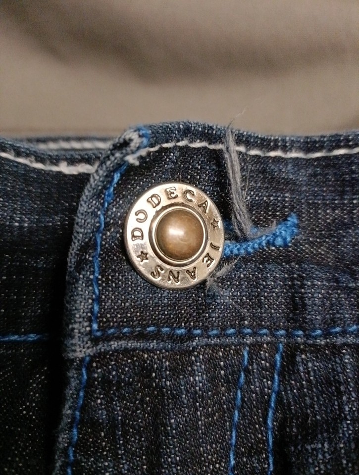 Dodeca Jeans Mens 40x32 Y2K Baggy Wide Leg Hip Hop Embroidered Dark ...