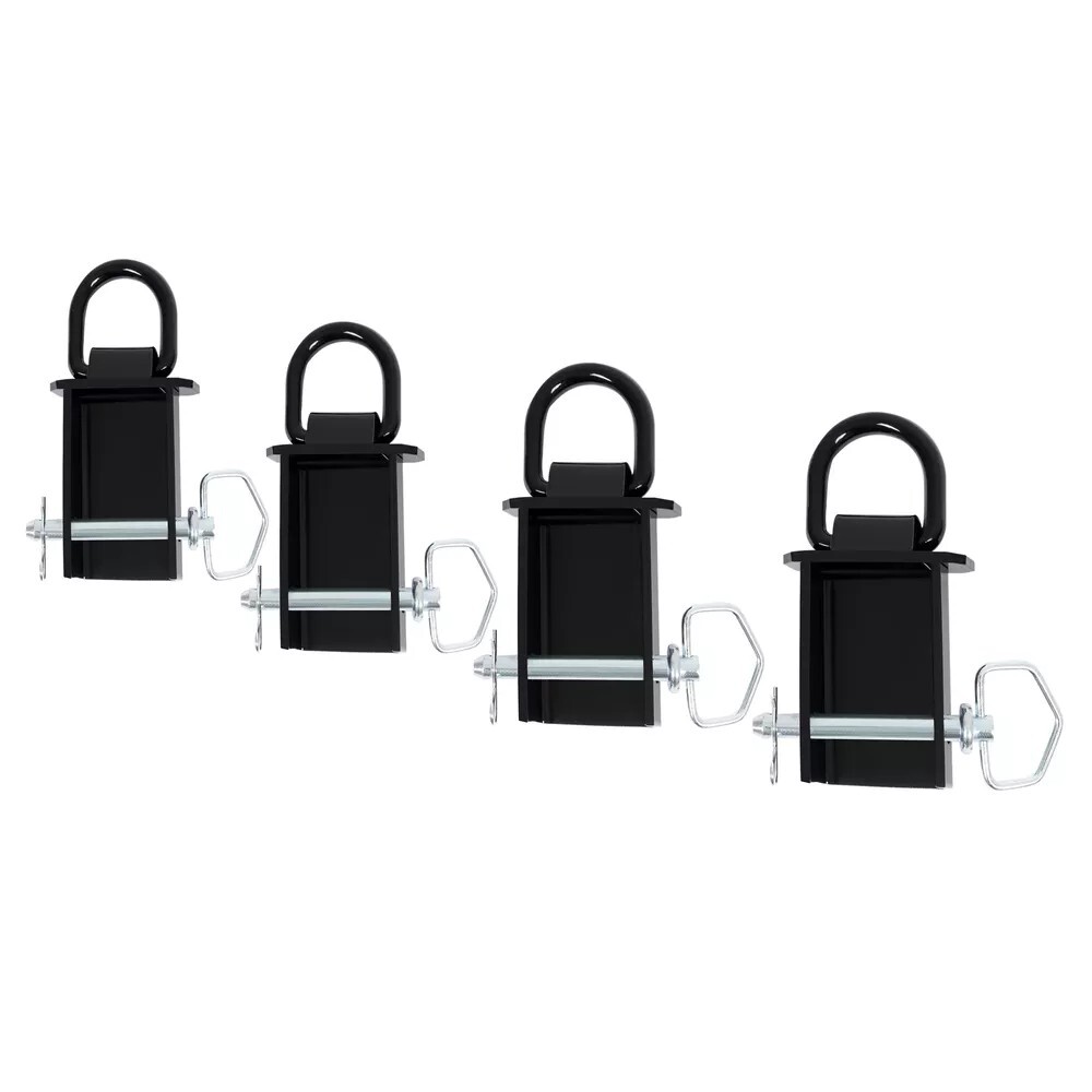 4PCS Heavy Duty 12000 Lbs Removable D-Ring Stake Pocket Powder Coated ...