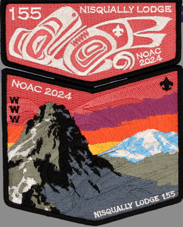 OA NISQUALLY LODGE 155 BSA PACIFIC HARBORS 2024 NOAC 2-PATCH GORGEOUS ...