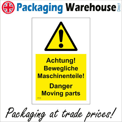 WT124 ACHTUNG BEWEGLICHE MASCHINENTEILE DANGER MOVING PARTS SIGN ...