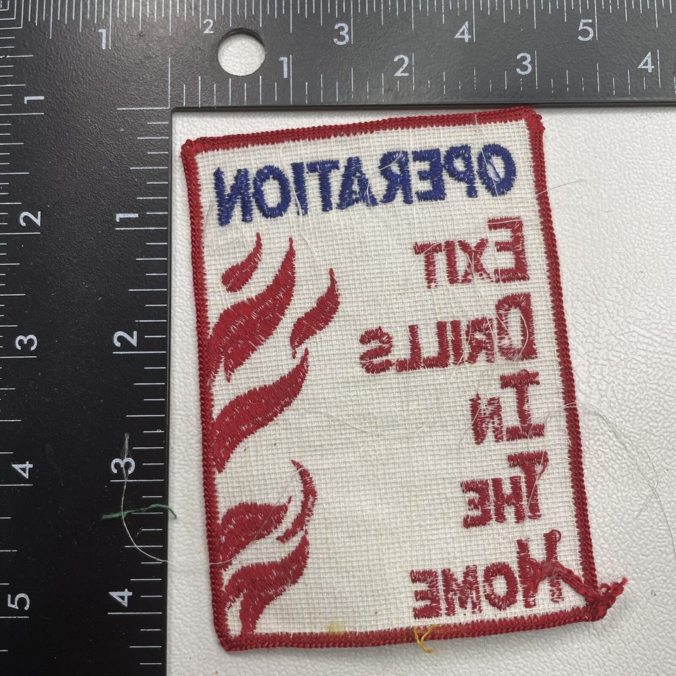 Vtg OPERATION EXIT DRILLS IN THE HOME FIRE SAFETY Patch 20RF | eBay