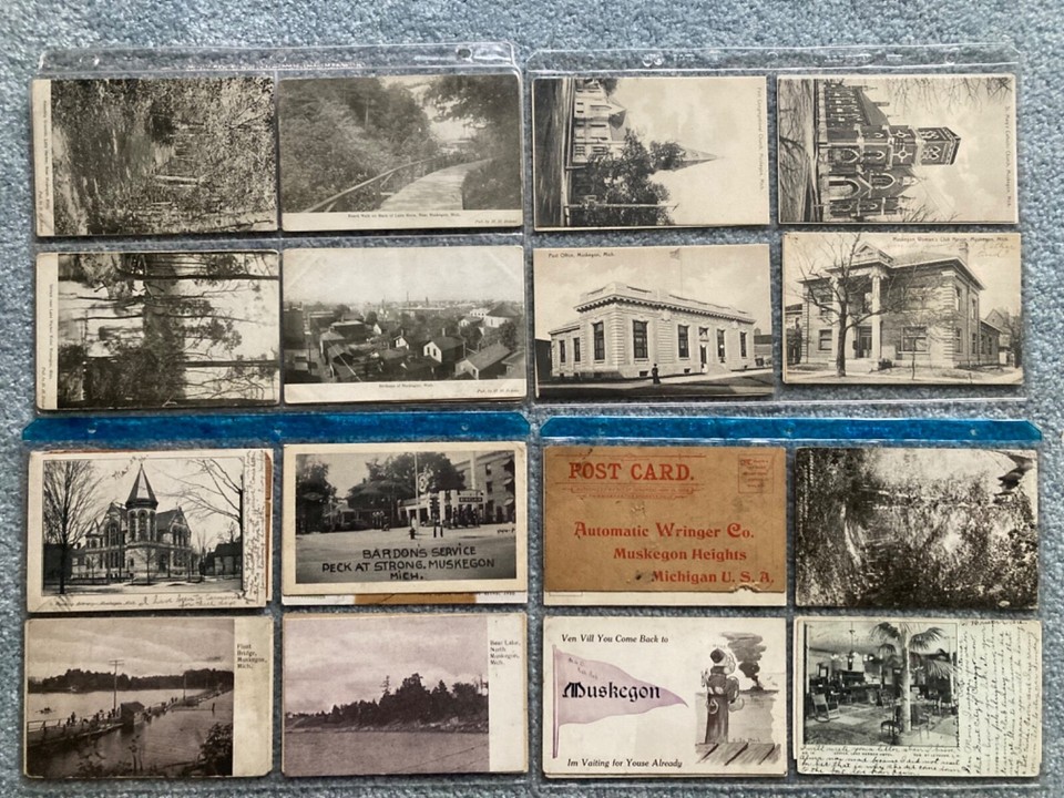 112 old Muskegon, MI postcards, depot, steamers, logging, etc. | eBay