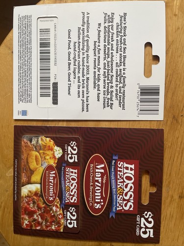 Hoss’s Gift Cards | eBay