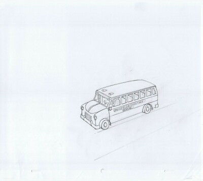 Simpsons Springfield Bus Original Art Animation Production Pencils ...