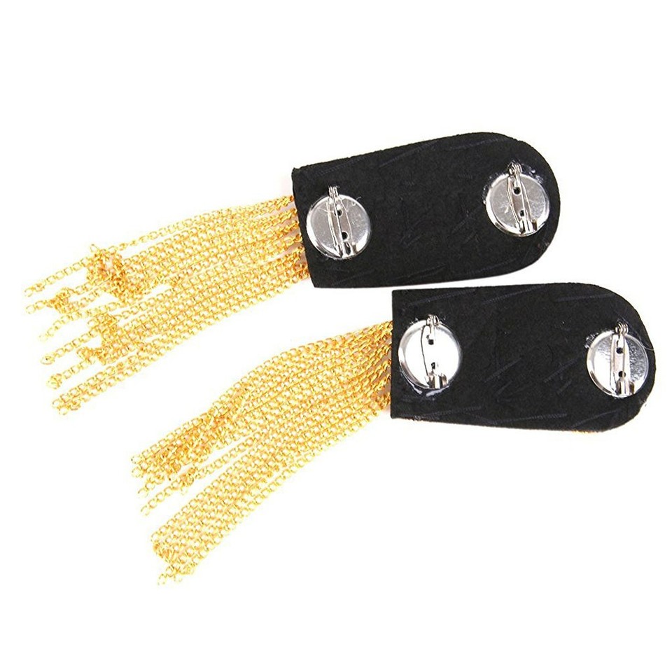 1 Pair Link Chain Epaulet Shoulder Boards Badge (Gold) | eBay Australia