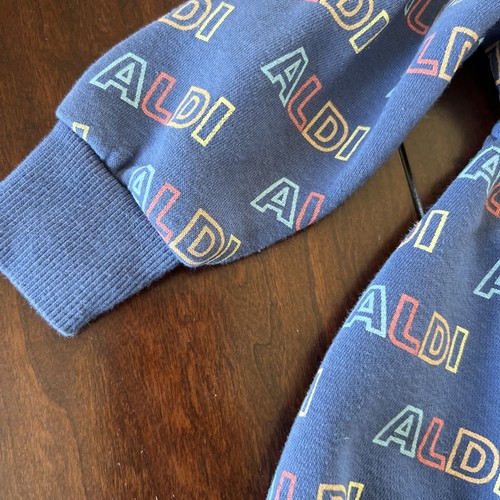 Aldi Gear Kids Crewneck Sweatshirt Logo Blue All Over Print XS 4-5 2025 ...