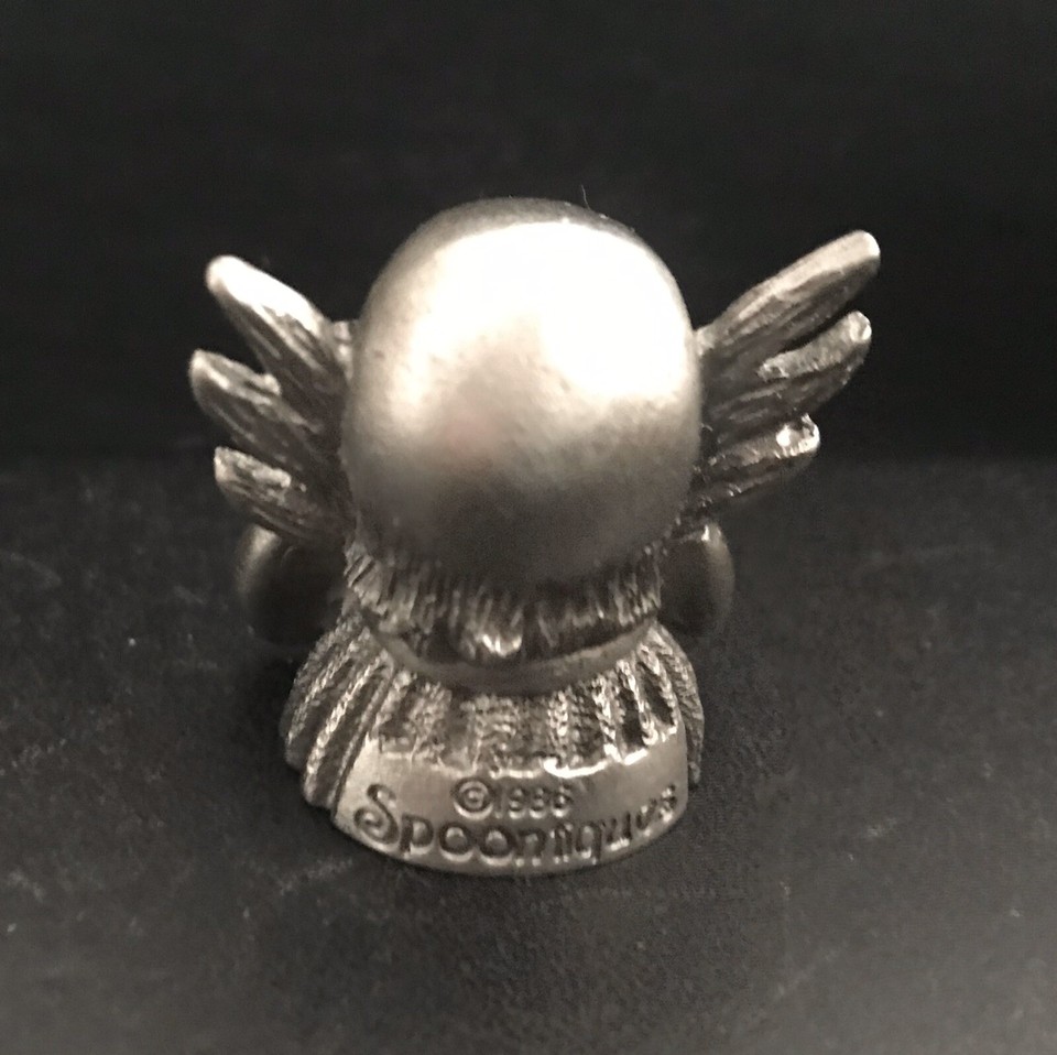 Pewter CLOWN Funny Circus Bow Tie Thimble Heavy Silver Metal Figurine ...