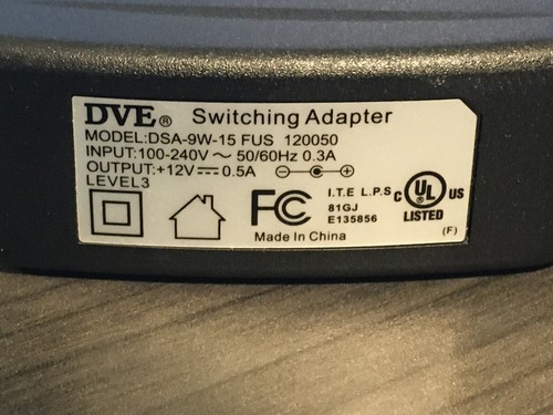 DVE Switching Adapter DSA-9W-15 FUS 120050 Power Supply | eBay
