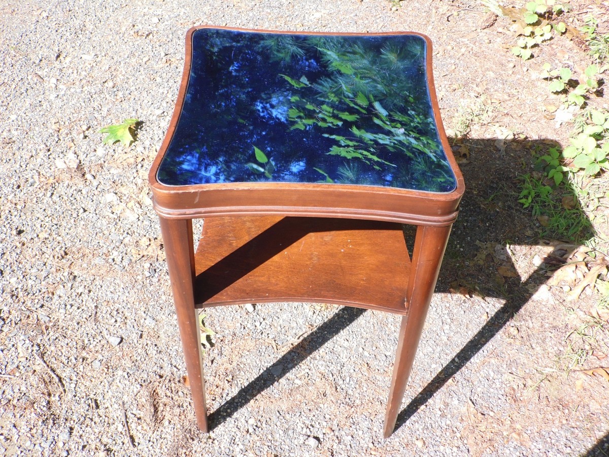 Vintage Cobalt Table Top Barcelona Tile Tables: Faded Cobalt Blue With