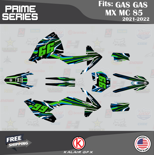 Graphics Kit for GASGAS MC85 MC 85 2021 2022 2023 Prime Series - Green ...