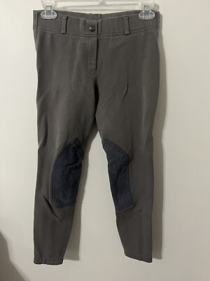 Horze Knee Patch Riding Breeches Gray Size 26 Pull On | eBay