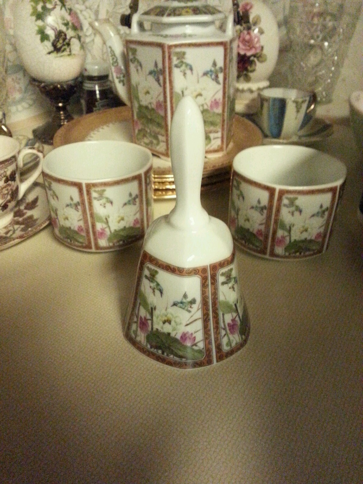 Vintage Toyo Ming Lotus Japanese porcelain dinner bell Fast Shipping ...