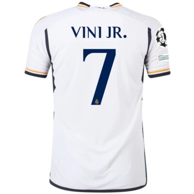 ADIDAS VINI JR REAL MADRID UCL CWC AUTHENTIC MATCH HOME JERSEY 2023/24 ...