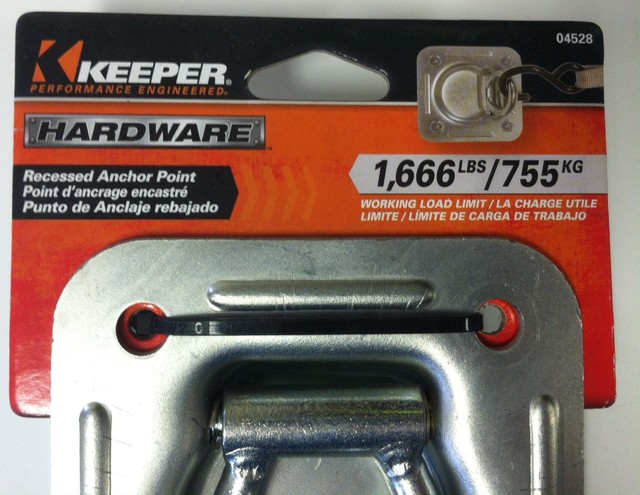 Keeper Recessed Anchor Point Model 04528. 1 666 Lbs/755kg for sale ...