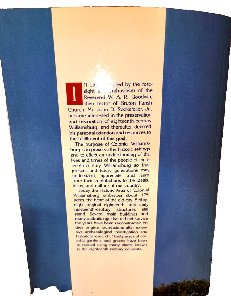 1985 Official Guide to Colonial Williamsburg (M. Olmert) w/Map Wmsbg ...