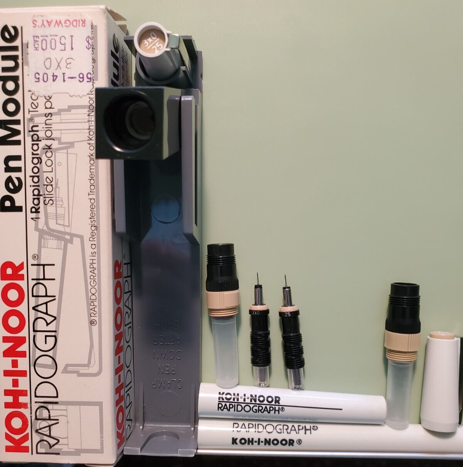 KOH-I-NOOR Rapidograph 3165 DCS-1 Rare Vintage Pen Module Sets Pens ...