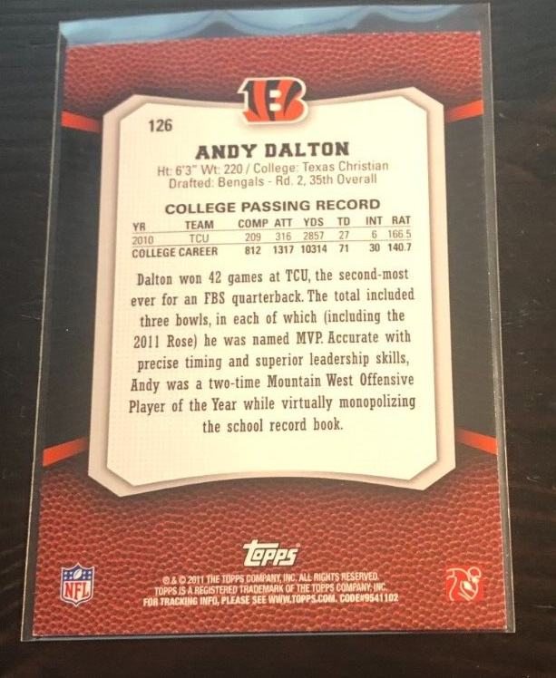 2011 Topps Rising Rookies ANDY DALTON Rookie Card RC #126 Bengals | eBay