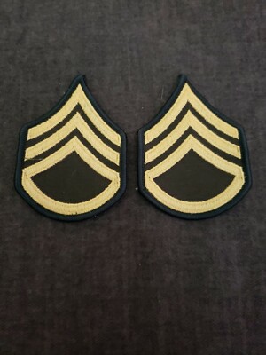 BRAND NEW US ARMY CLASS A GOLD ON GREEN E6 SSG RANK SET OF 2 NEW SMALL ...