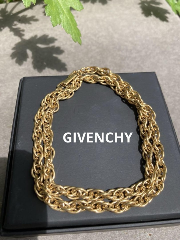 GIVENCHY Gold Chain Necklace Classic Vintage Jewelry Auth From Japan ...
