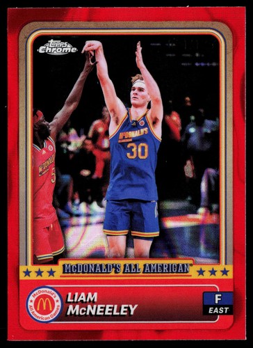 2024 Topps Chrome McDonald's #30 Liam McNeeley Red Lava Refractor /125 ...