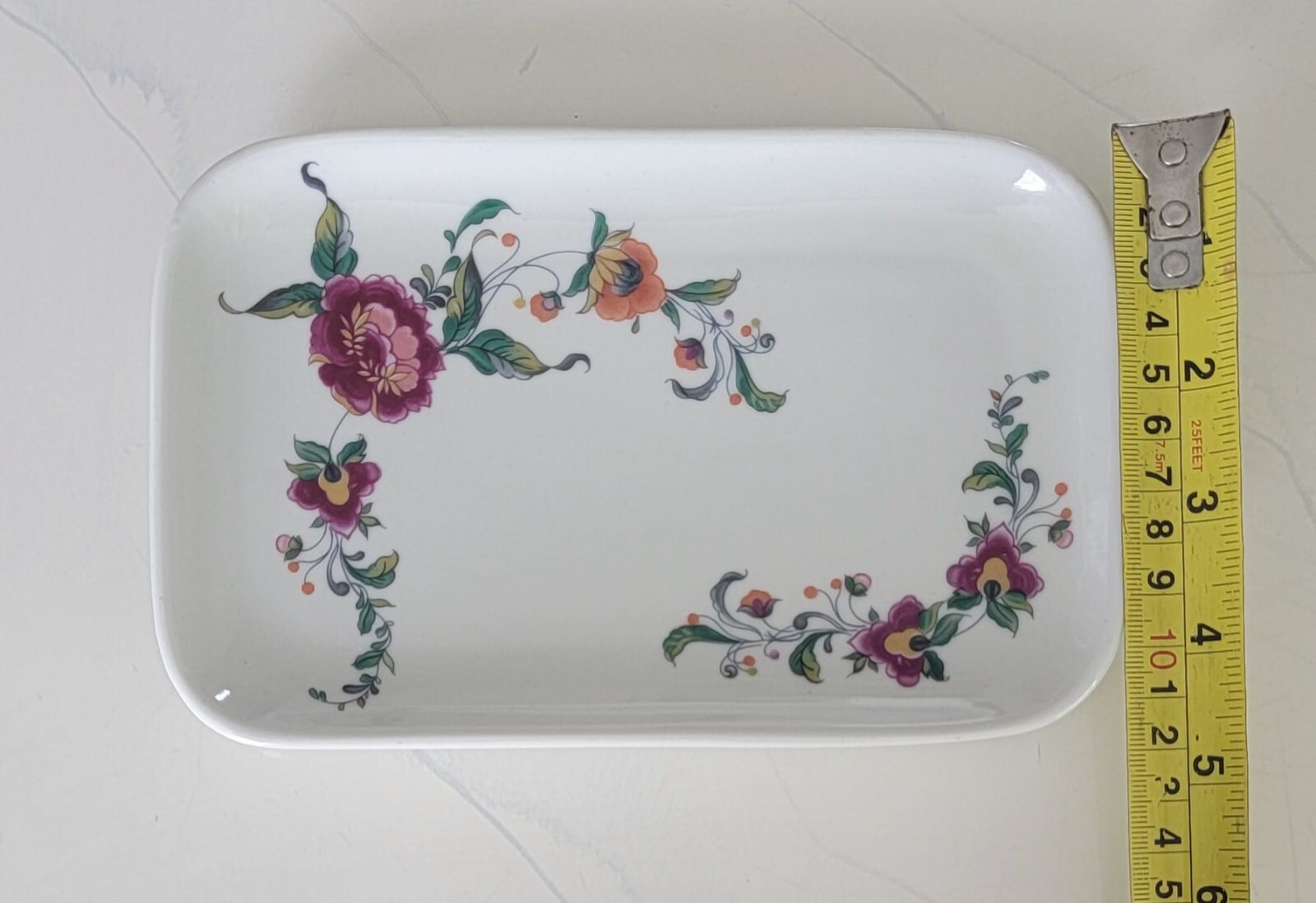 Vintage Sandra Pailet Tray Porcelain Floral - Gem