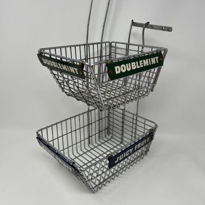 Vintage Wrigley’s Gum Store Metal Display Rack Tin Labels Juicy Fruit ...