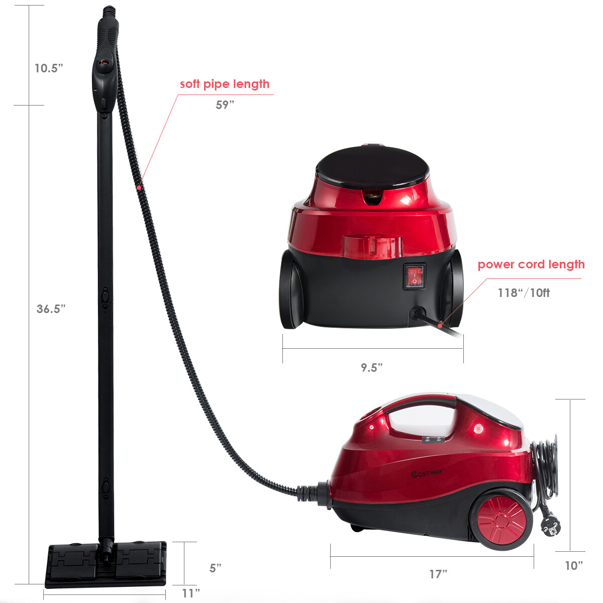2000W Multi-Purpose Steam Cleaner Heavy Duty Machine W/19 Accessories 4 ...