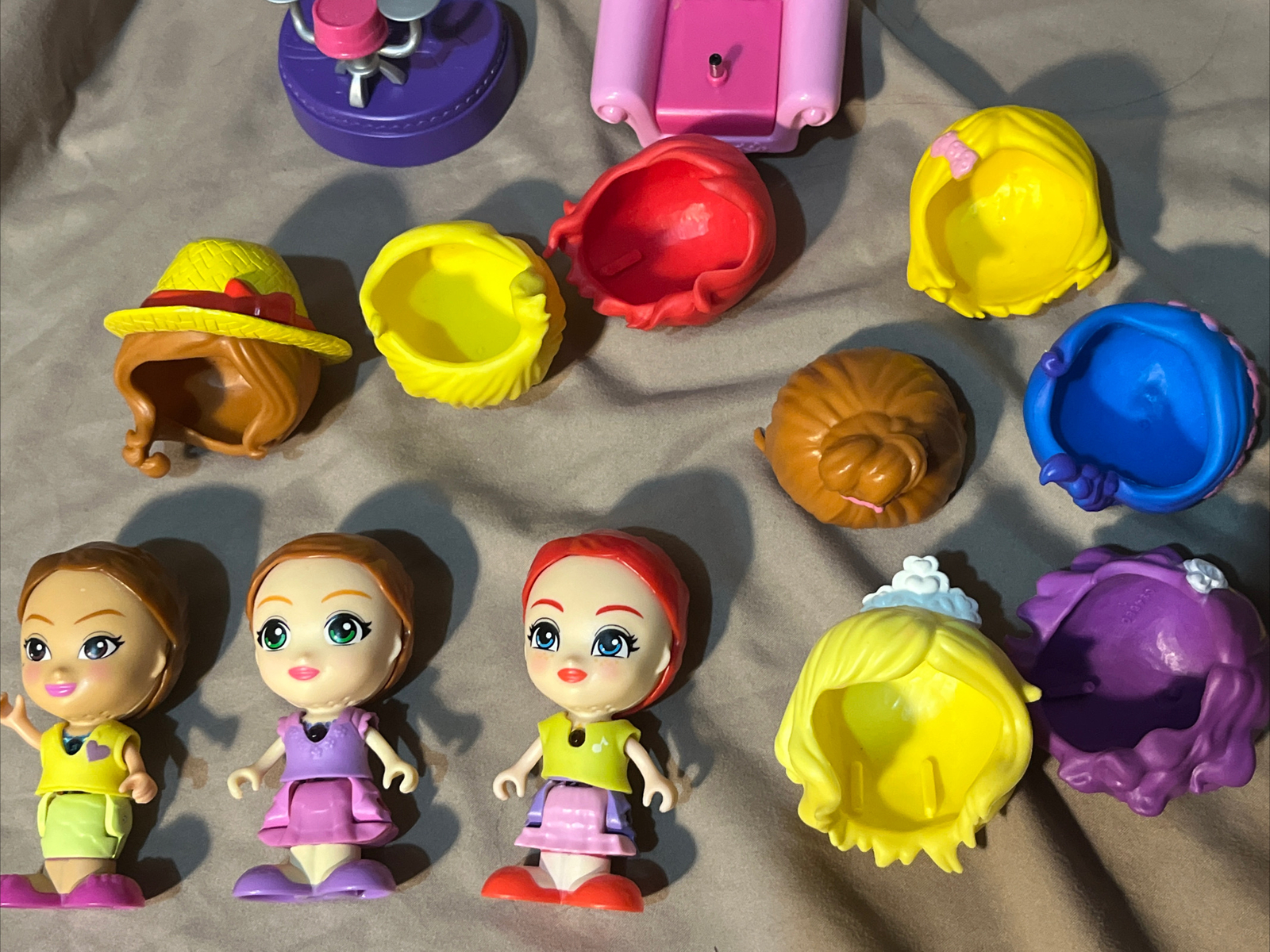 VTech Flipsies dolls LOT 3 Figures Accessories wigs Furniture Clothes ...