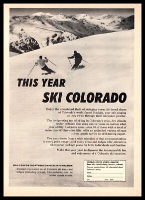1961 Colorado Winter Sports Committee Denver The Rockies Ski Areas ...