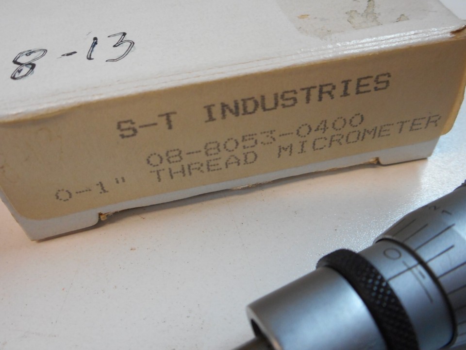 SCHERR - TUMICO 0 - 1" THREAD PITCH MICROMETER 8 - 13 PITCH S-T ...