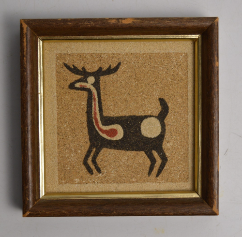 Vintage Native American Sand Painting Art Deer Southwest Albuquerque NM ...