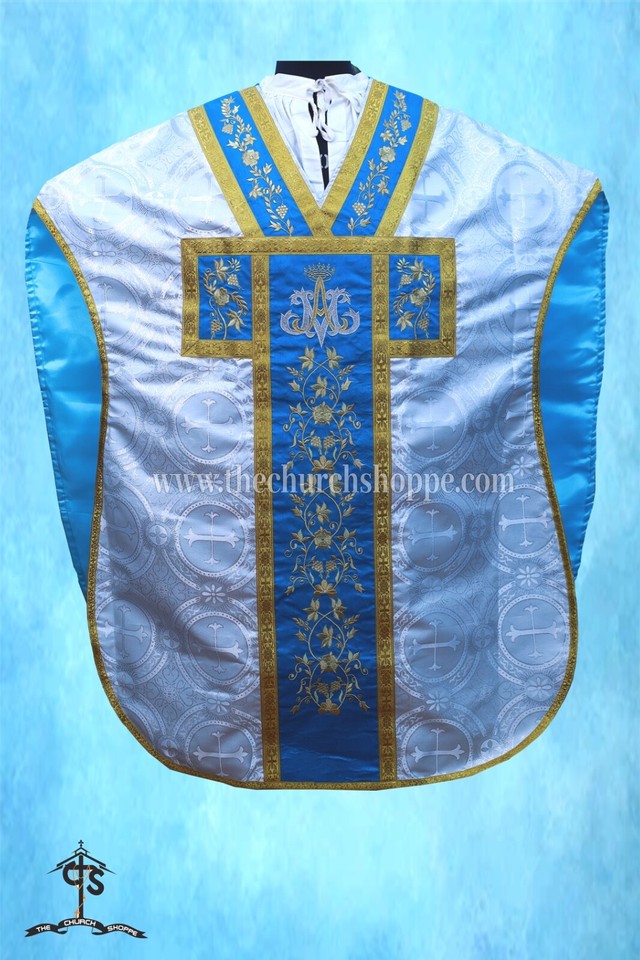 Metallic Silver Chasuble.St. Philip Neri Style vestment & mass set,AM ...