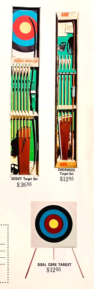 1971 Vintage Print Ad Indian Archery Target Set Order Form Bow Arrows ...