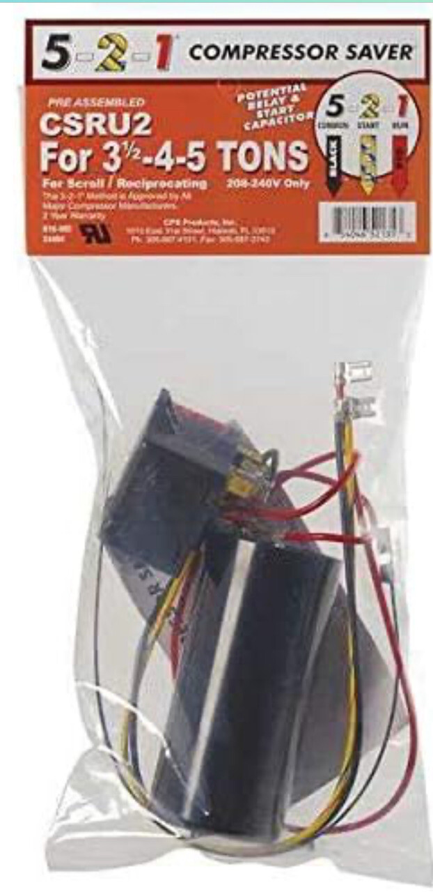 5-2-1 COMPRESSOR SAVER CSRU2 Hard Start Kit 3.5-4-5 tons AC HVAC ...