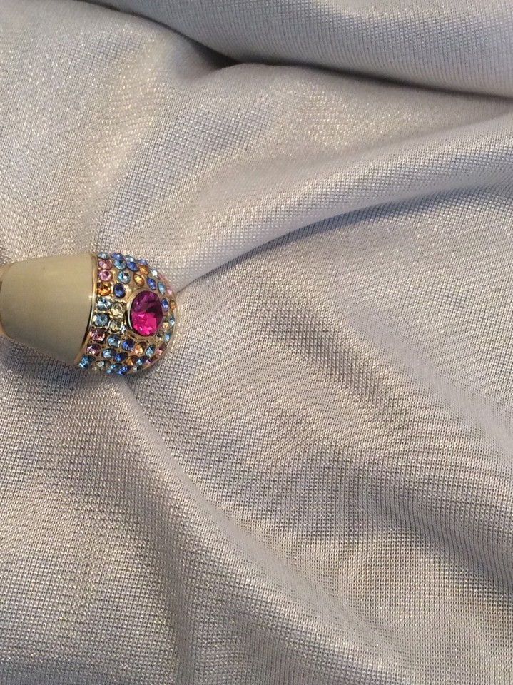 GORGEOUS RING RAINBOW OF PASTEL STONES GOLD TONE Size 9 1/2 JVT | eBay