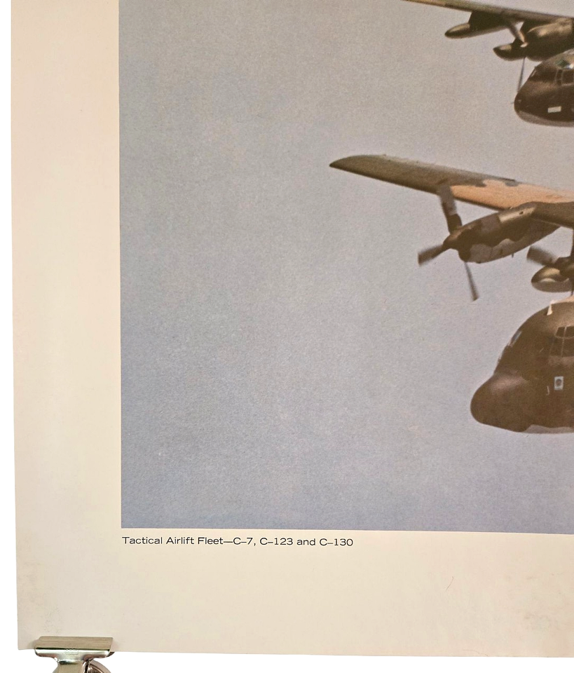 US Air Force Tactical Airlift Fleet C-7 C-123 C-130 Aircraft Poster Vtg ...