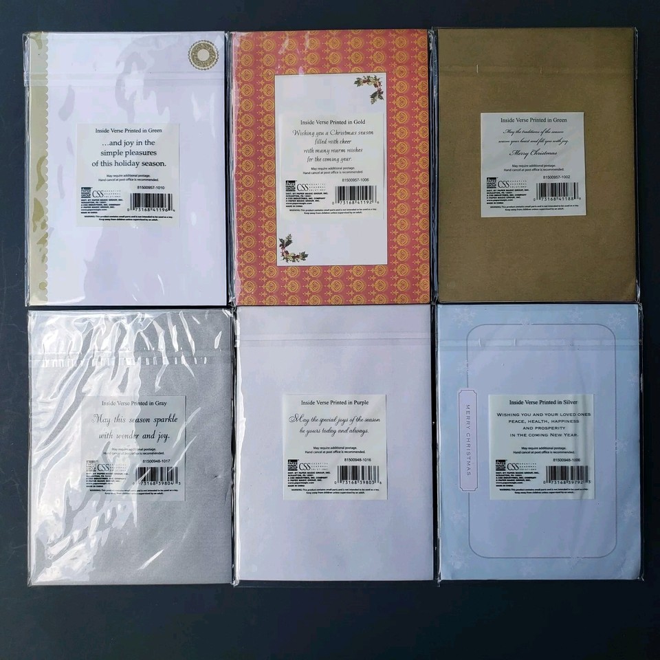 Lot Of 6 Paper Magic Group Classy Art Fancy 3D Diecut Christmas Holiday ...